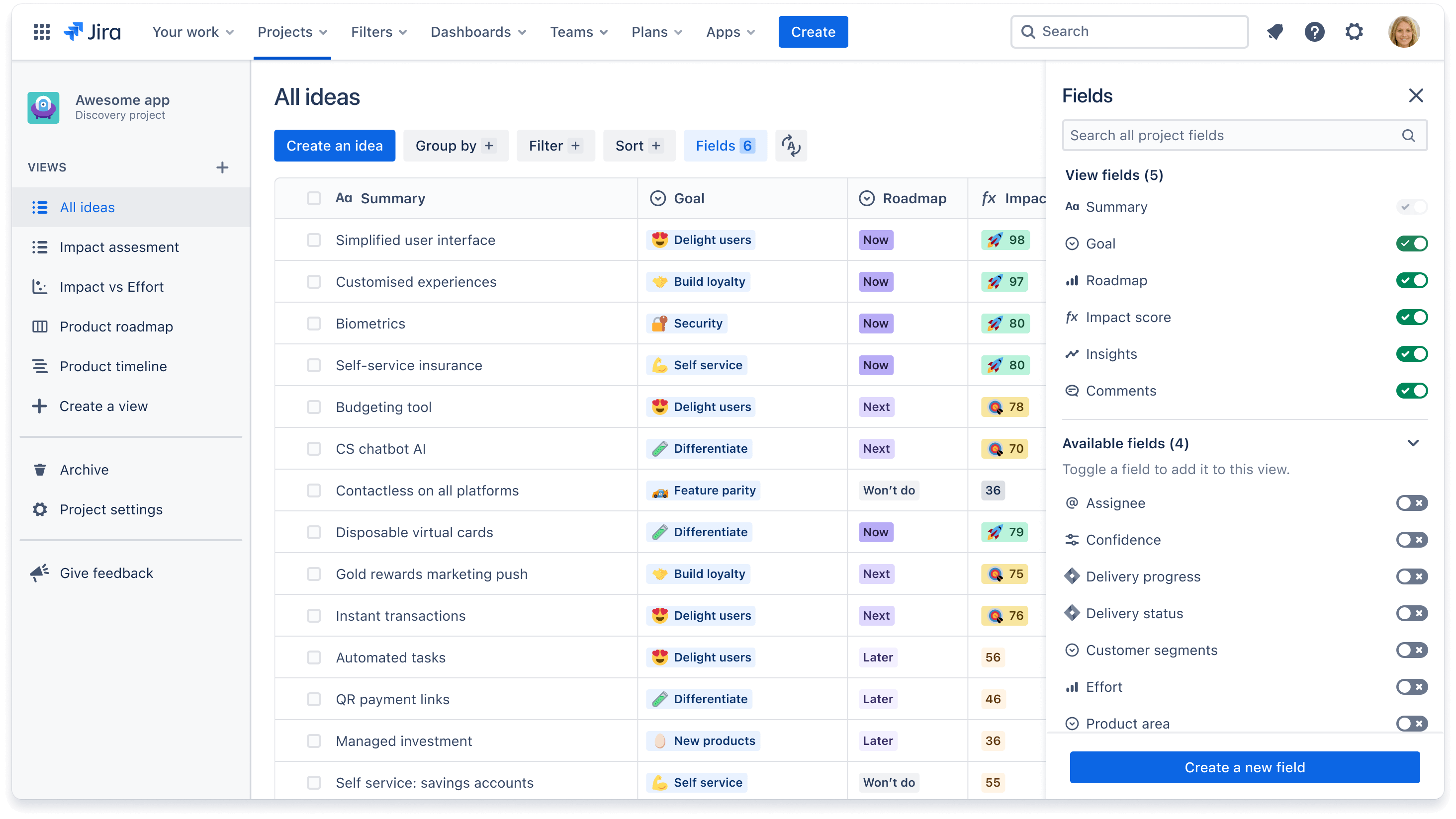 Introduction to Jira Product Discovery fields | Atlassian